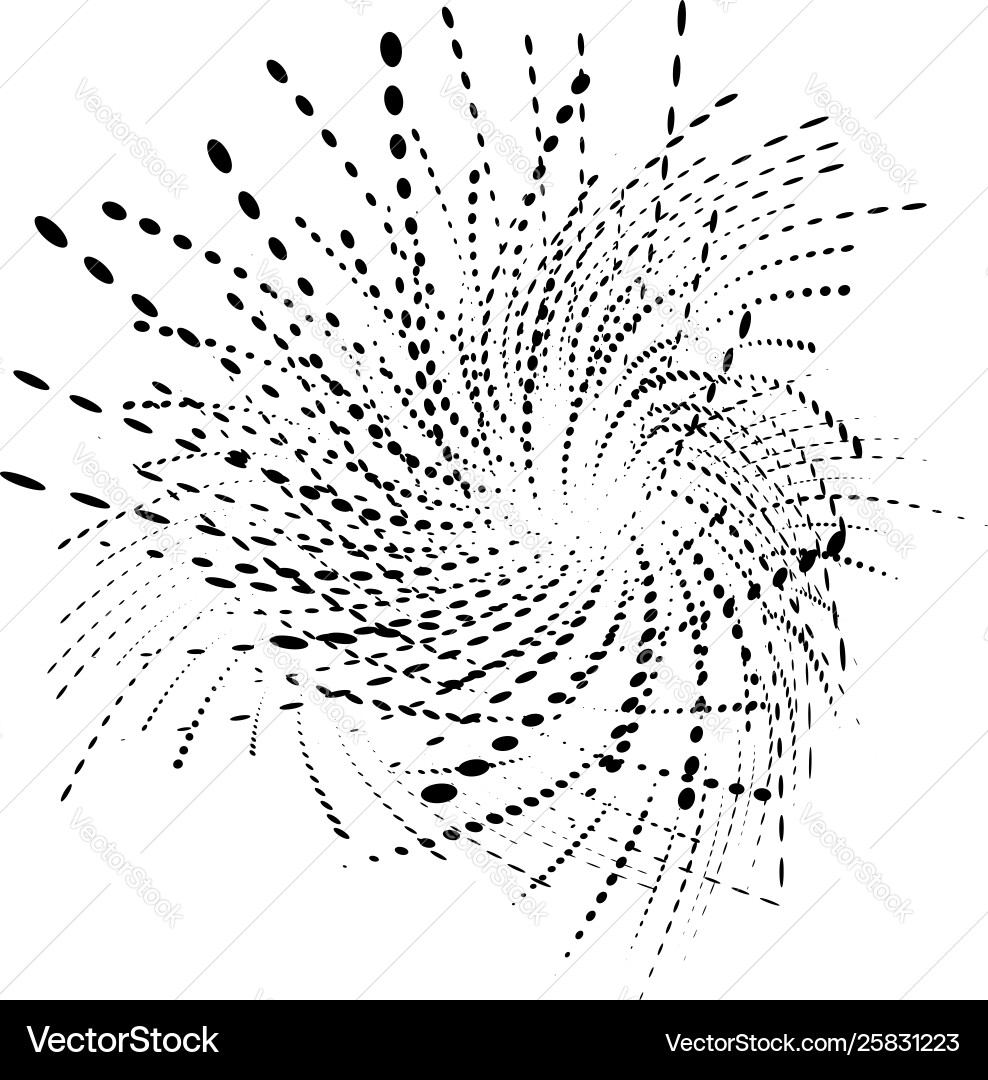 Dotted lines dots radial abstract design Vector Image