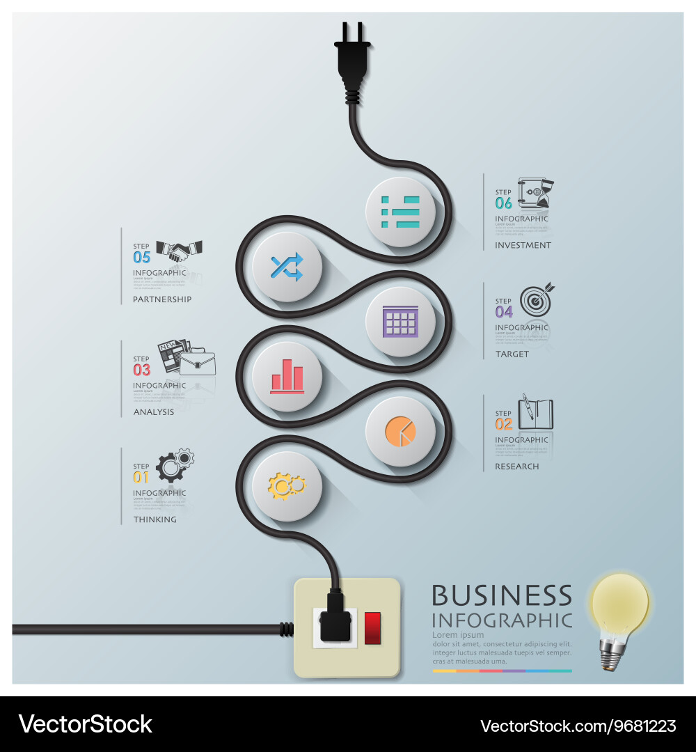 Electric Wire Infographic Template Royalty Free Vector Image