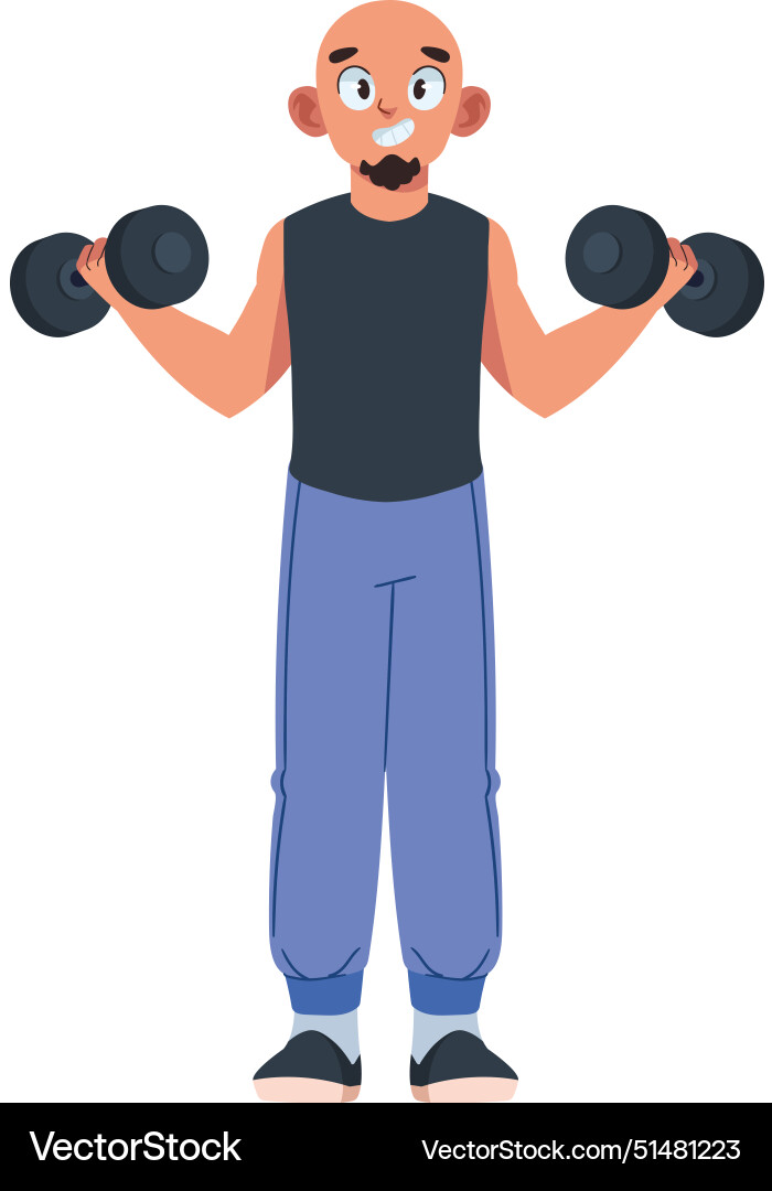 Gym man with weight Royalty Free Vector Image - VectorStock