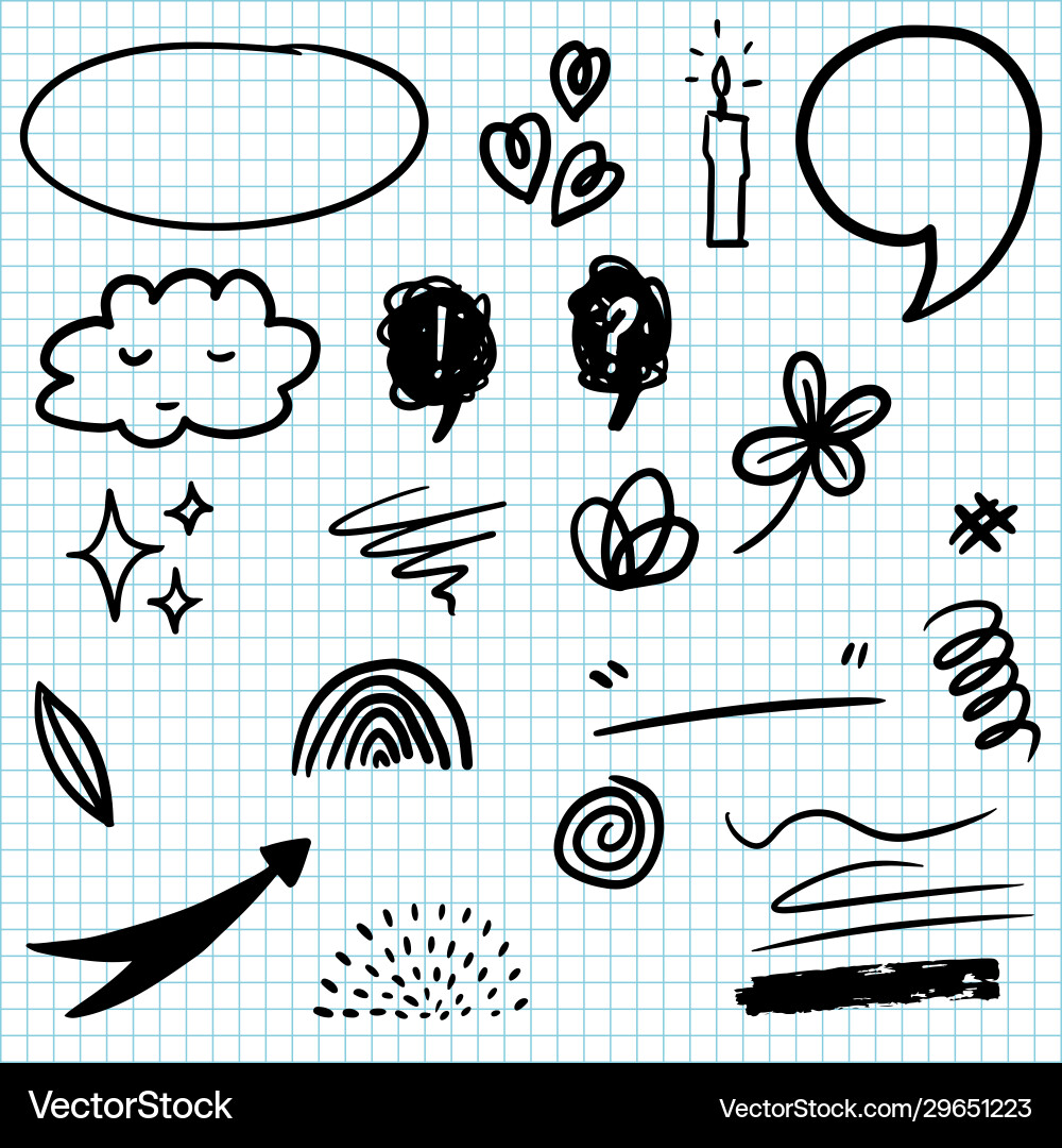 Hand Drawn Elements Set Royalty Free Vector Image