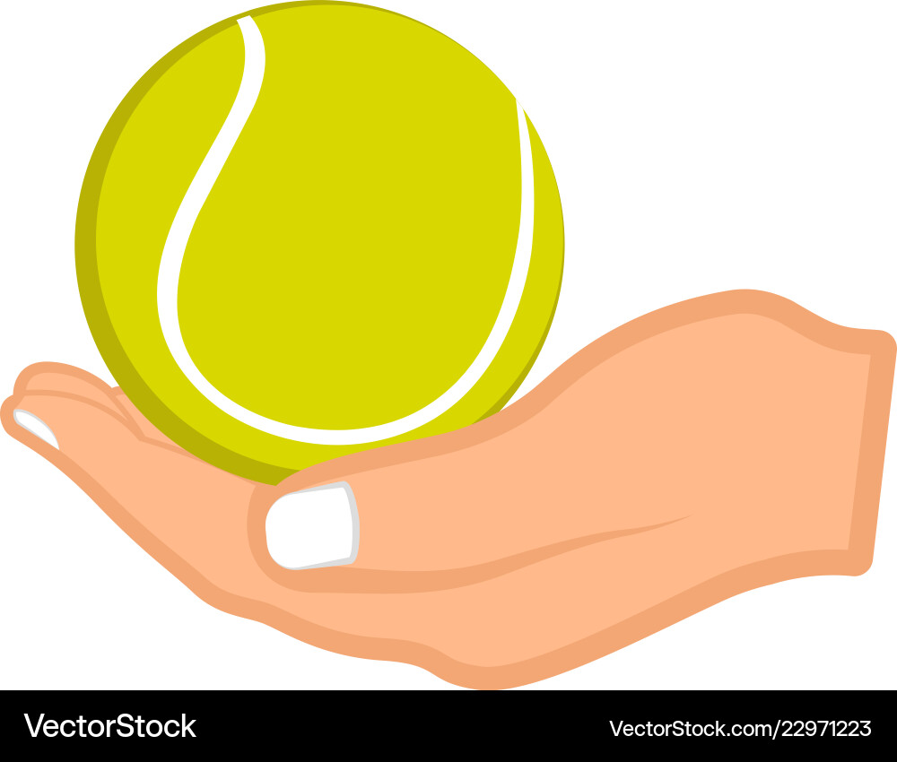Hand holding a tennis ball Royalty Free Vector Image