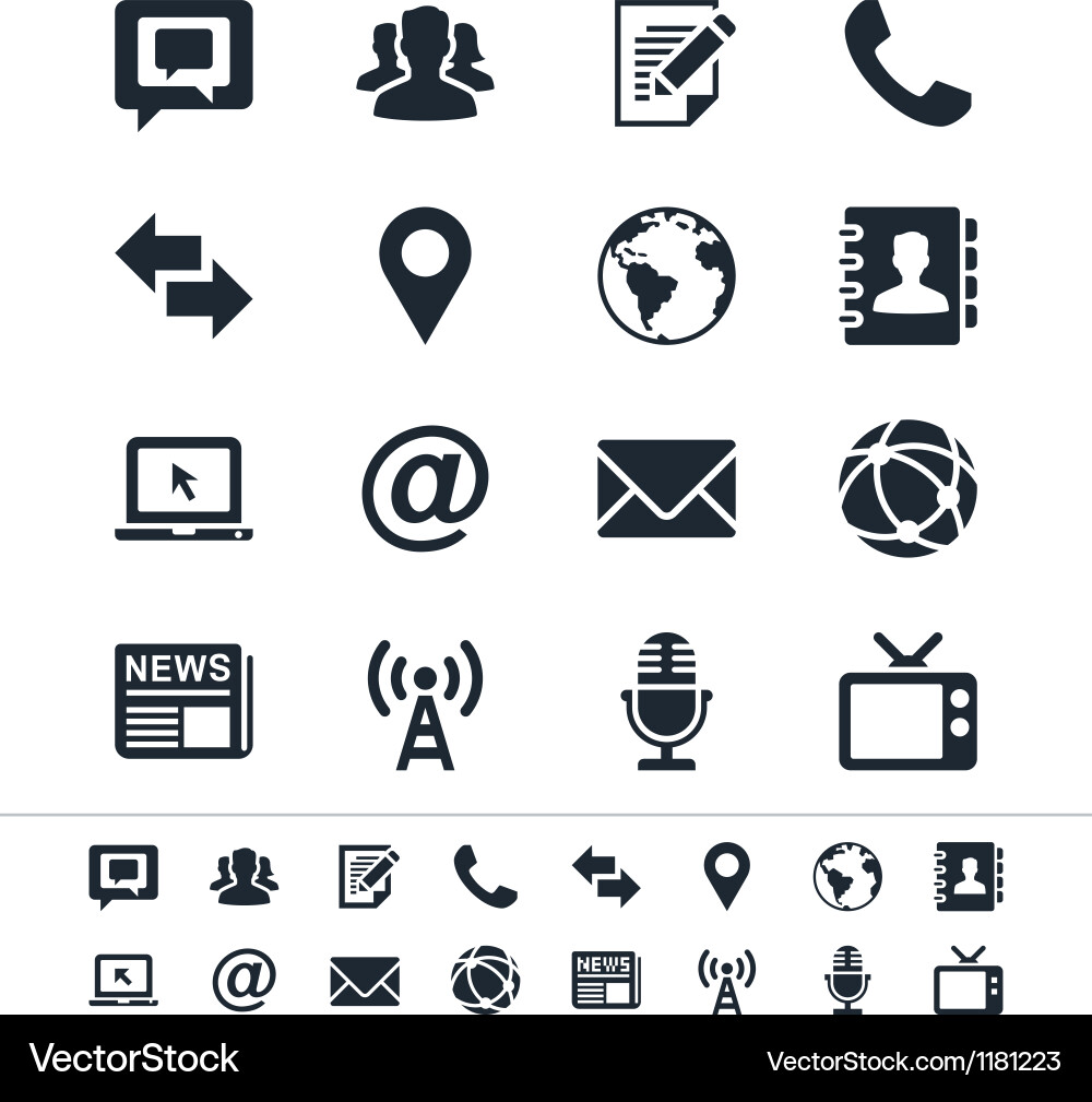 Media and communication icons Royalty Free Vector Image