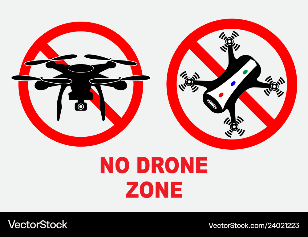 No Drone Zone Sign Set Royalty Free Vector Image