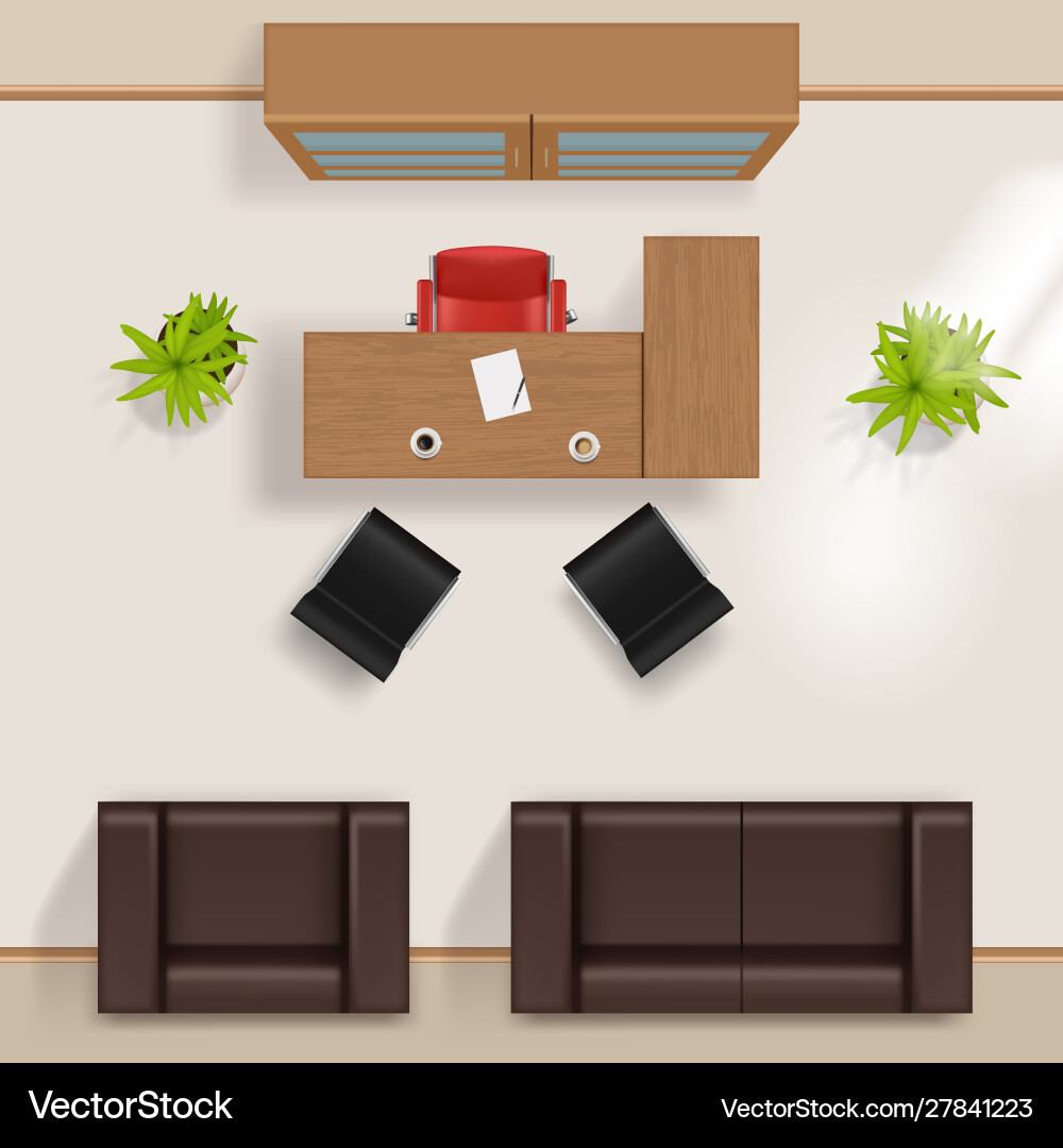 Office plan modern business building top view Vector Image