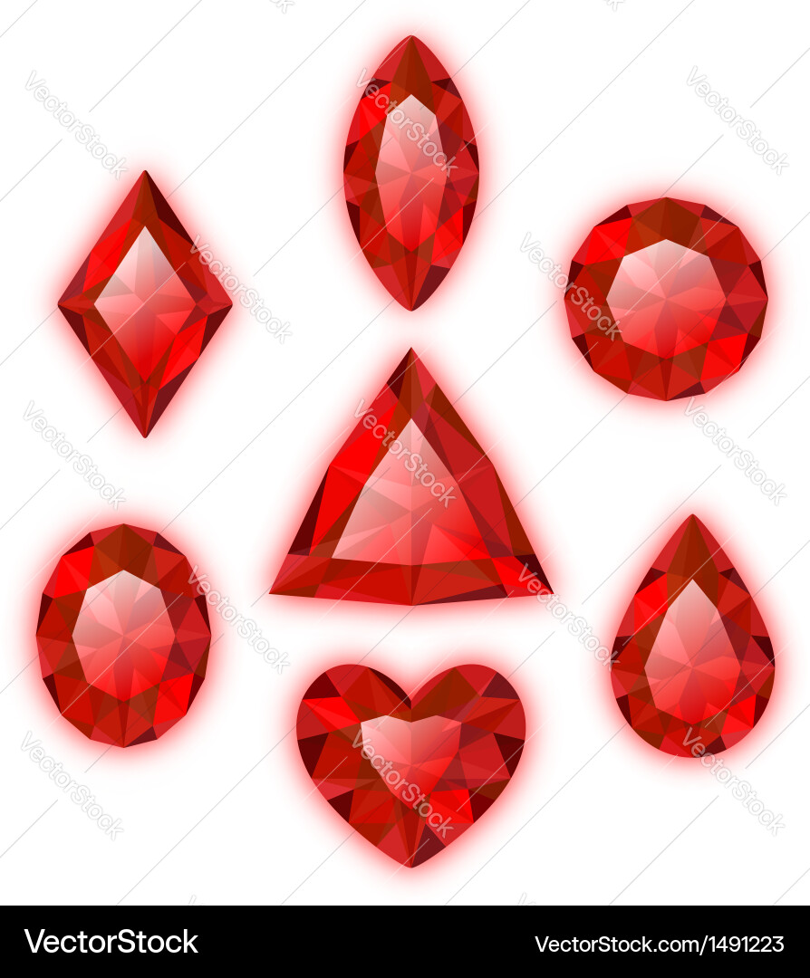 Red Gemstone Collection Royalty Free Vector Image