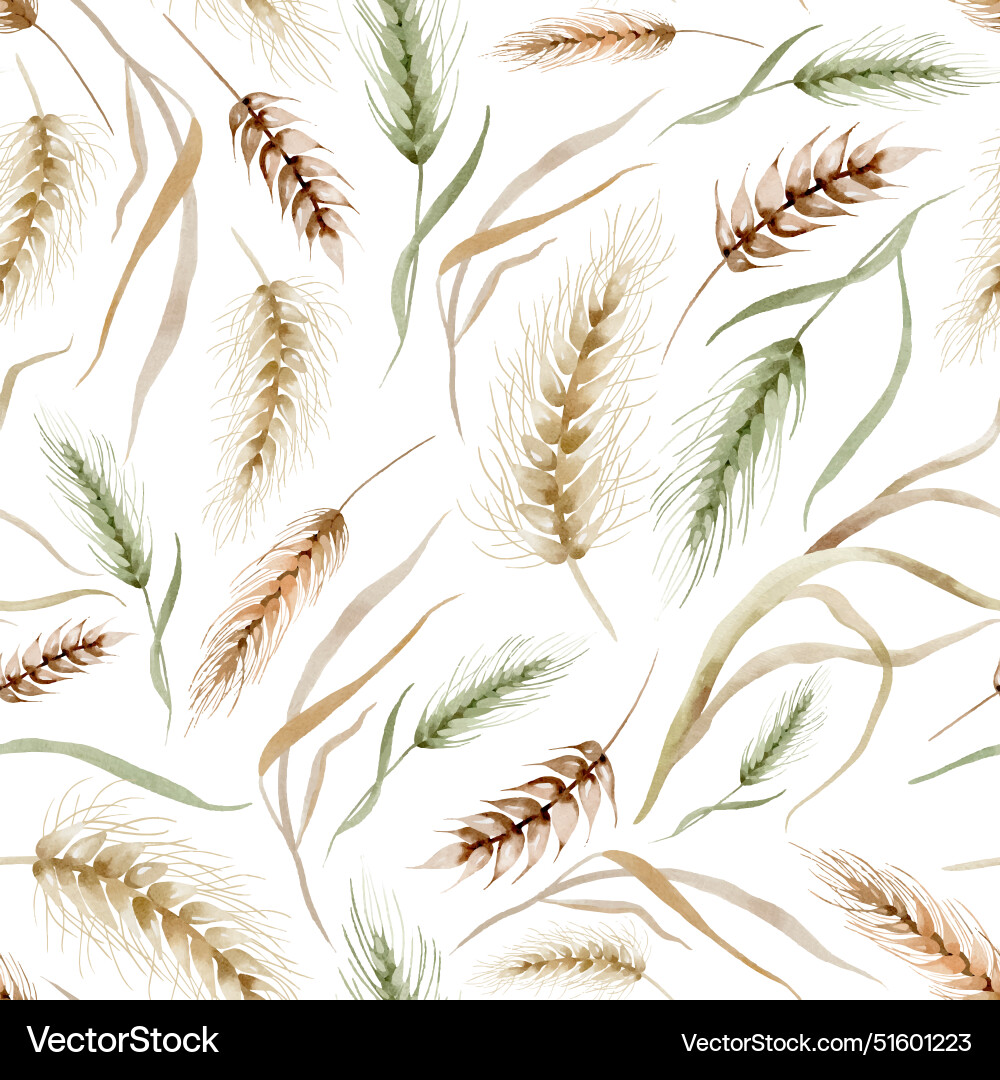 Rye seamless pattern Royalty Free Vector Image