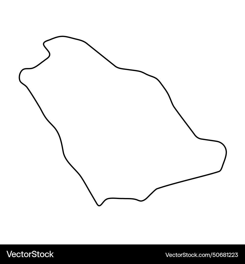 Saudi arabia simplified outline map Royalty Free Vector
