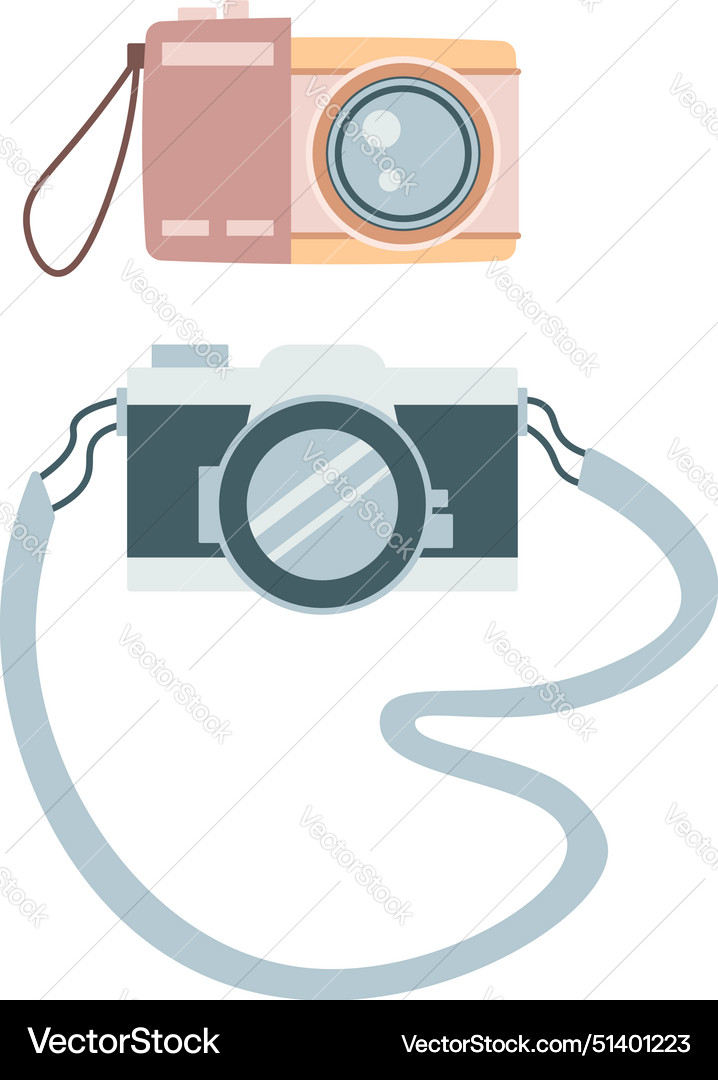 Set of a camera on white background Royalty Free Vector