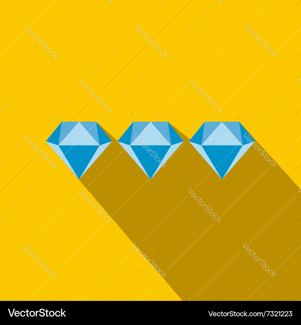Three Sparkling Diamonds Icon Royalty Free Vector Image