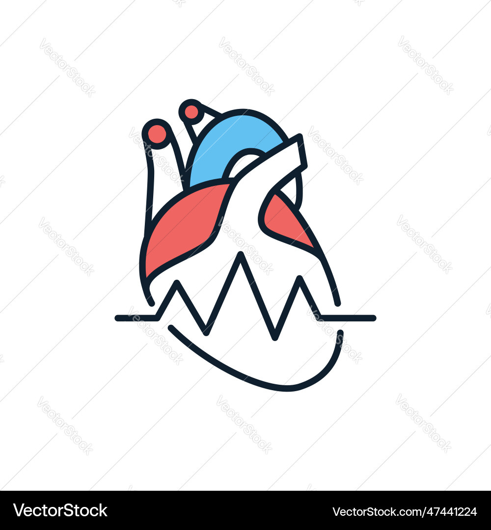 Cardiac Rhythm Icon - Heartbeat Analysis Vector Image