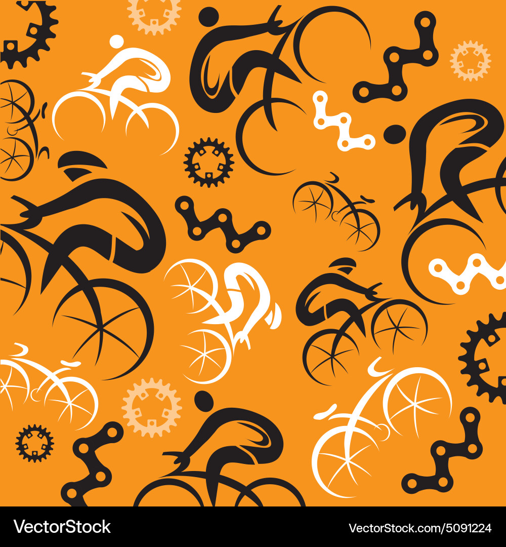Cycling decorative background Royalty Free Vector Image