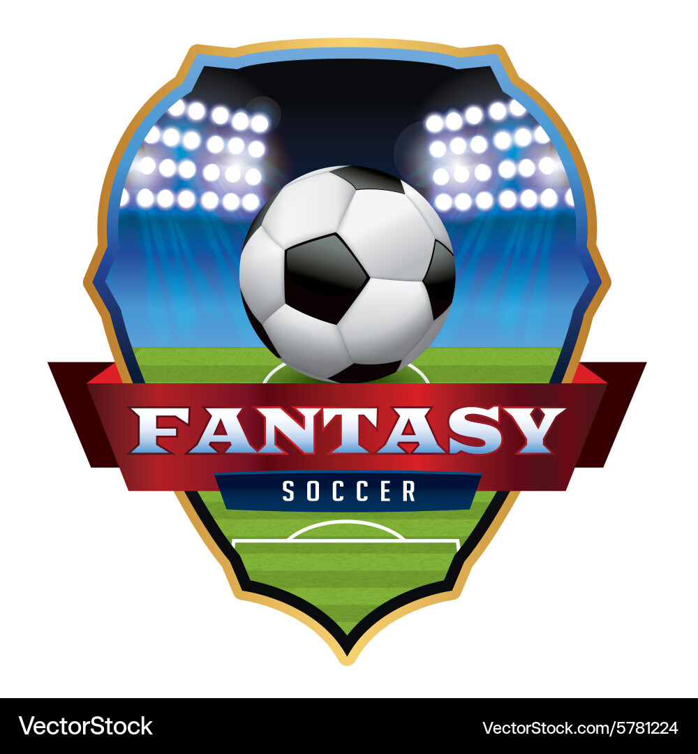 Fantasy soccer badge Royalty Free Vector Image