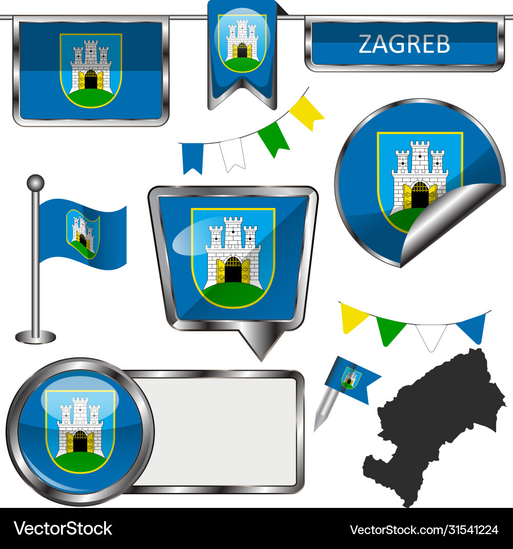 Flag zagreb Royalty Free Vector Image - VectorStock