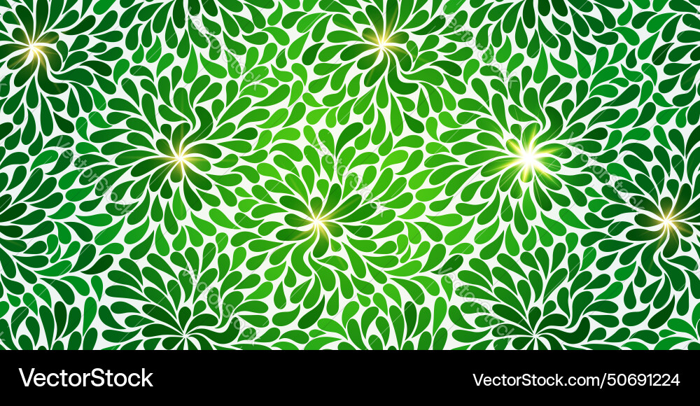 Hand drawn seamless pattern with green vintage Vector Image