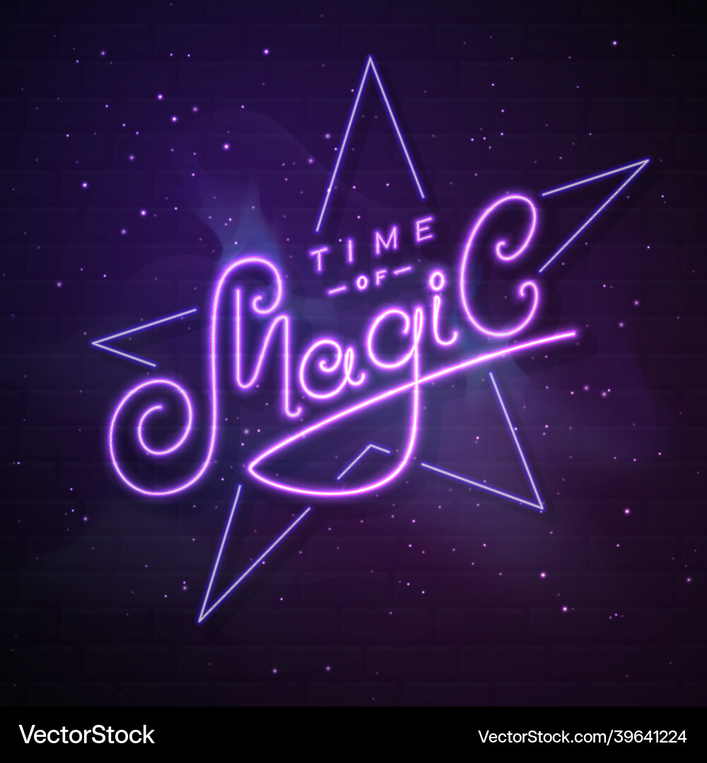 Modern magic witchcraft neon typography sign Vector Image
