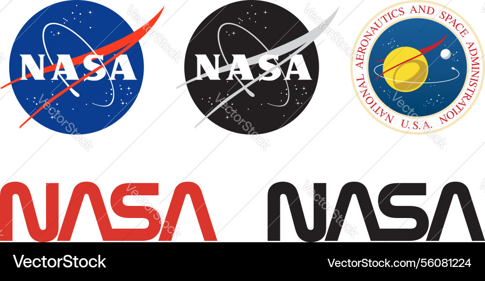 Nasa logo high quality space agency emblem Vector Image
