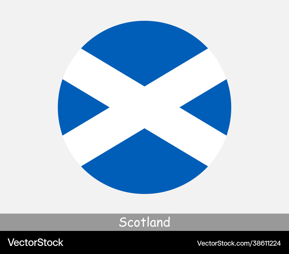 Scotland round circle flag Royalty Free Vector Image