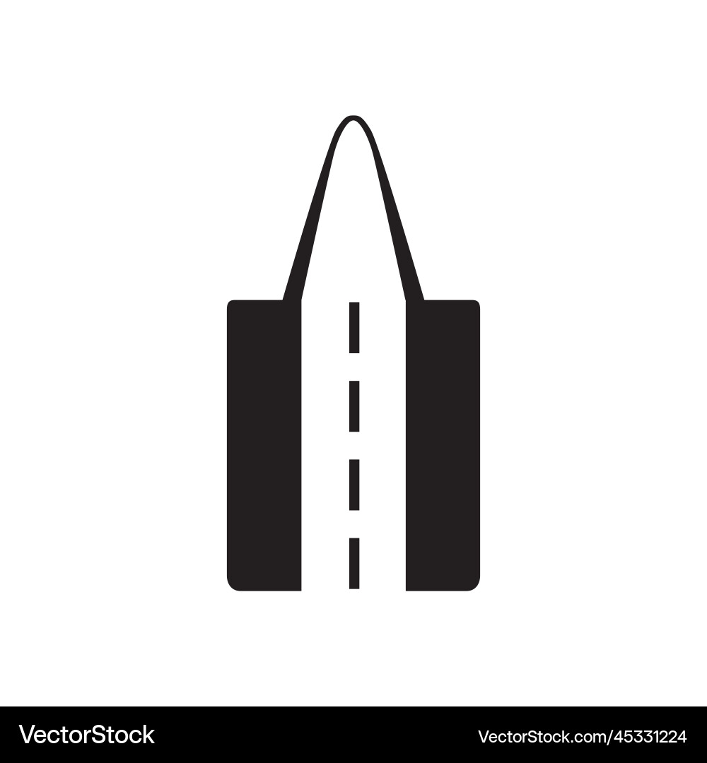 Shopping bag way icon logo Royalty Free Vector Image