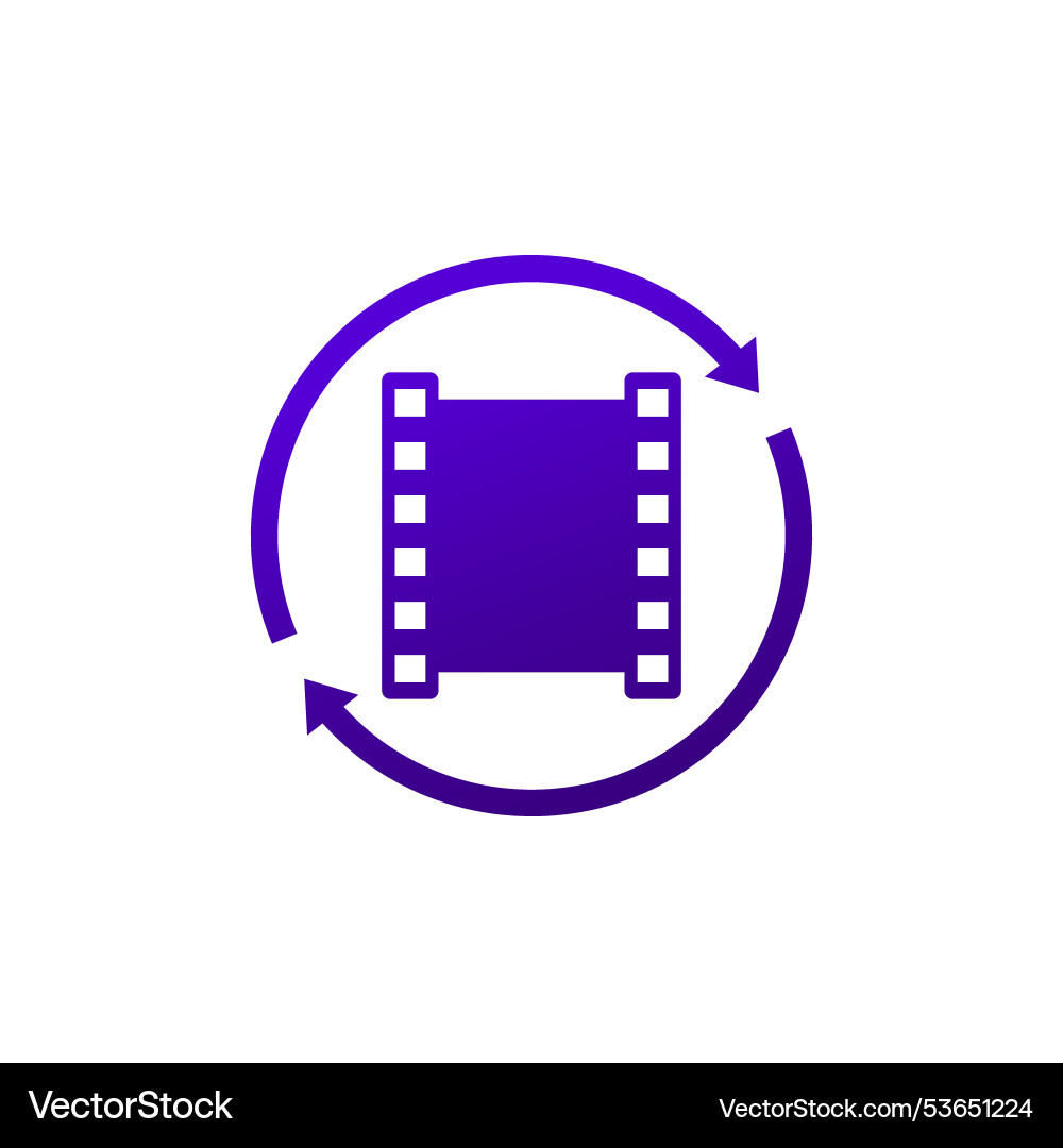 Video converter icon on white Royalty Free Vector Image