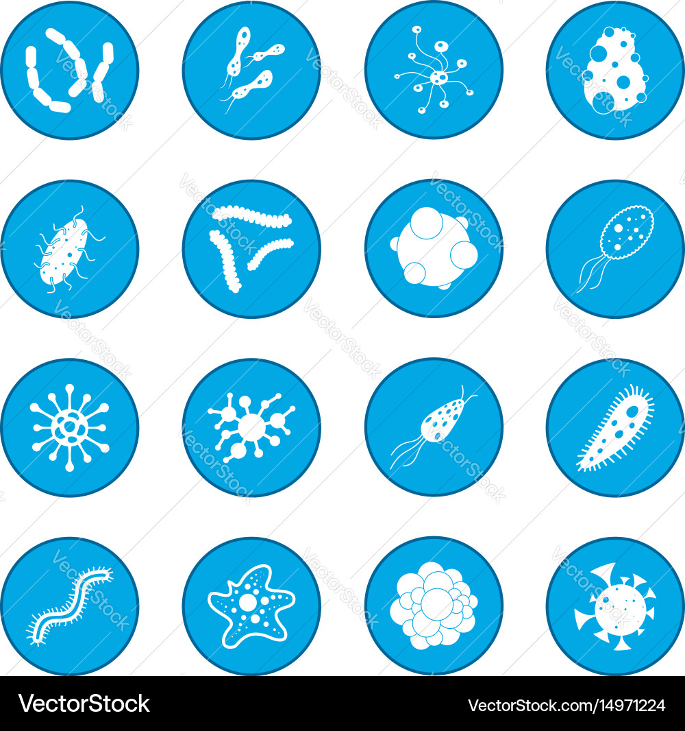 Virus-Symbol blau Lizenzfreies Vektorbild - VectorStock