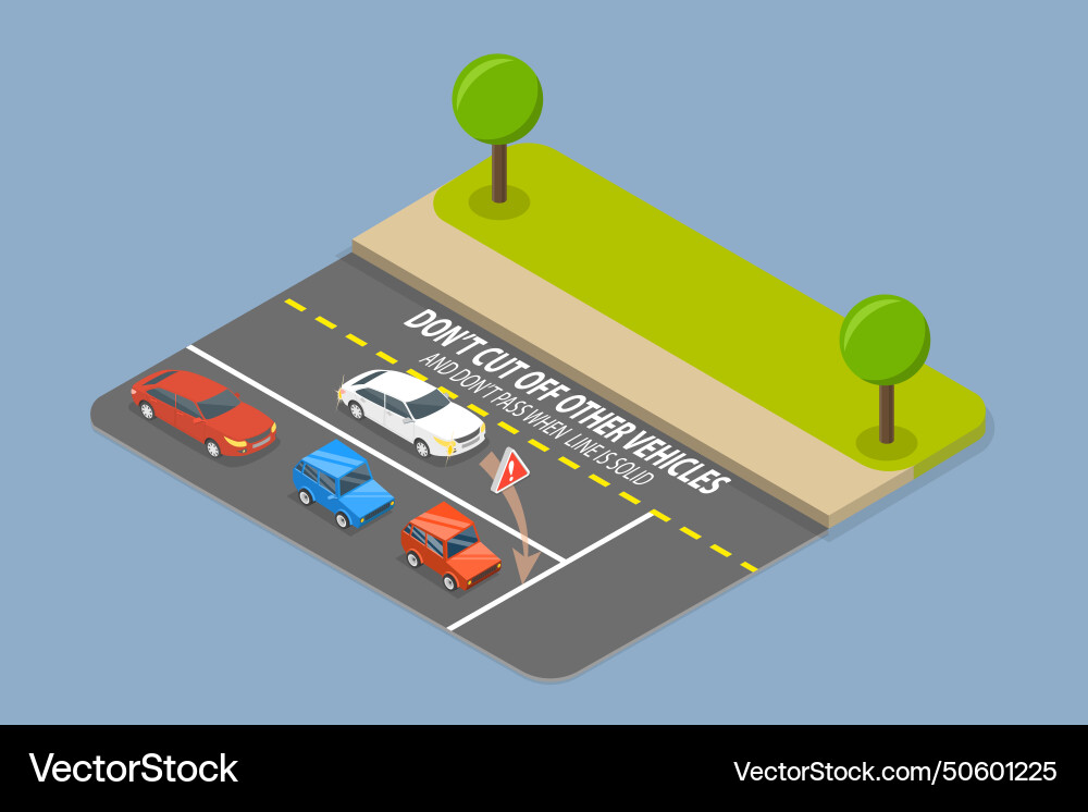 3d isometric flat of driving Royalty Free Vector Image