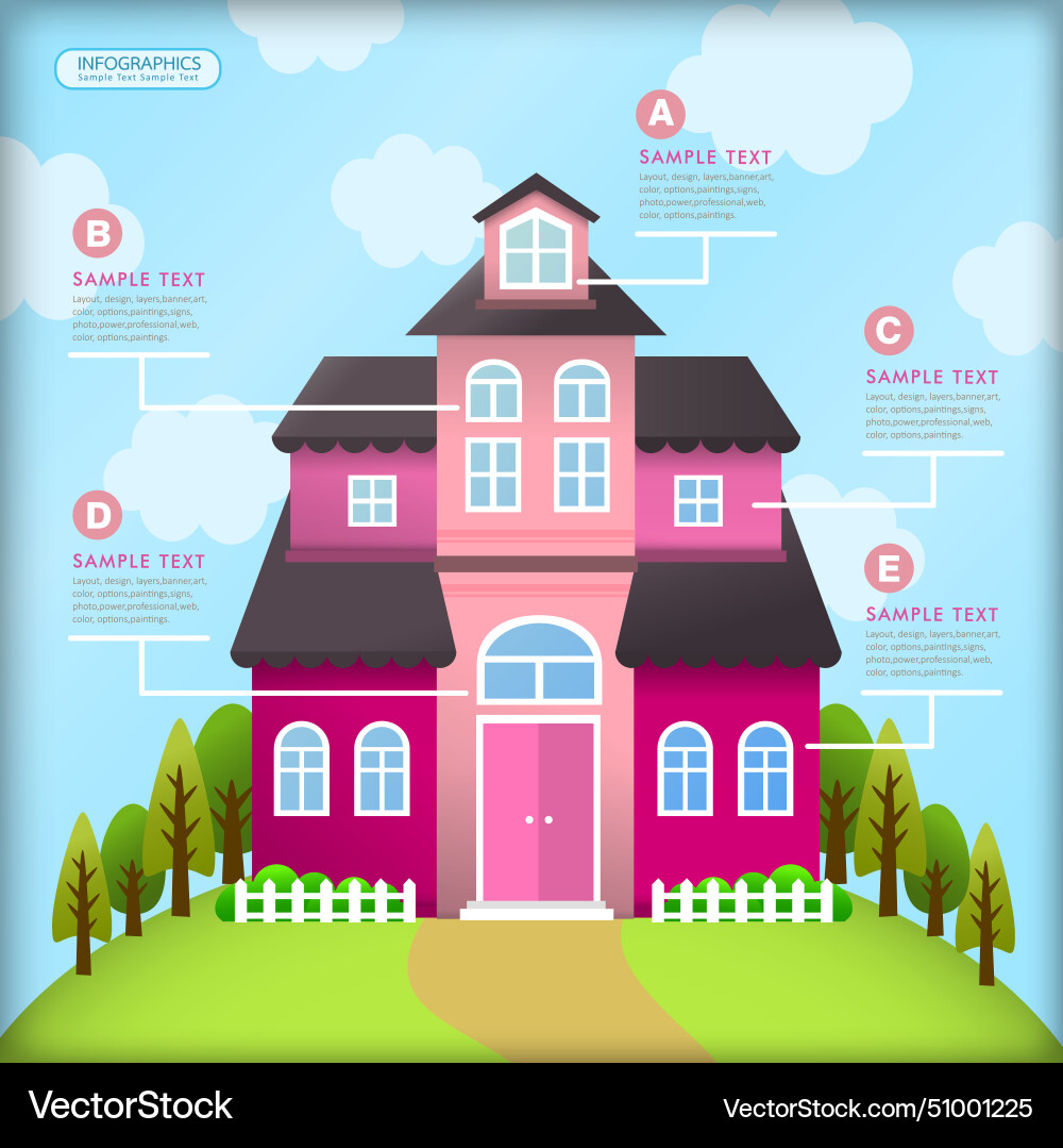 Abstract house infographics Royalty Free Vector Image