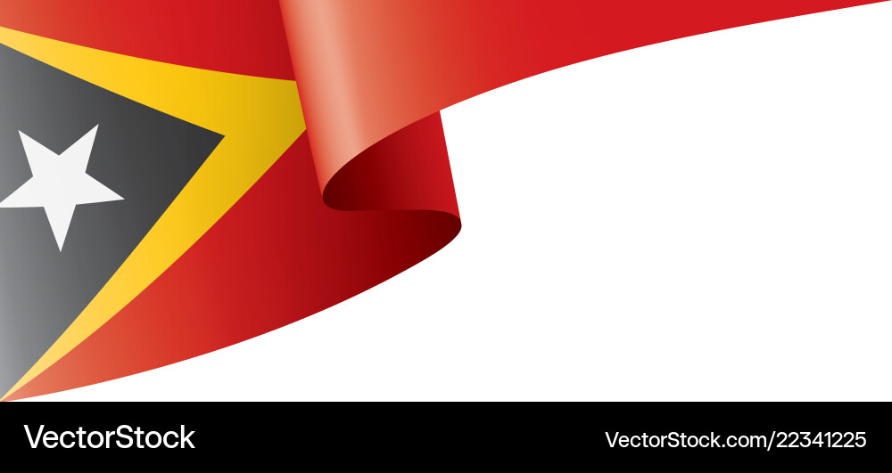 East timor flag on a white Royalty Free Vector Image