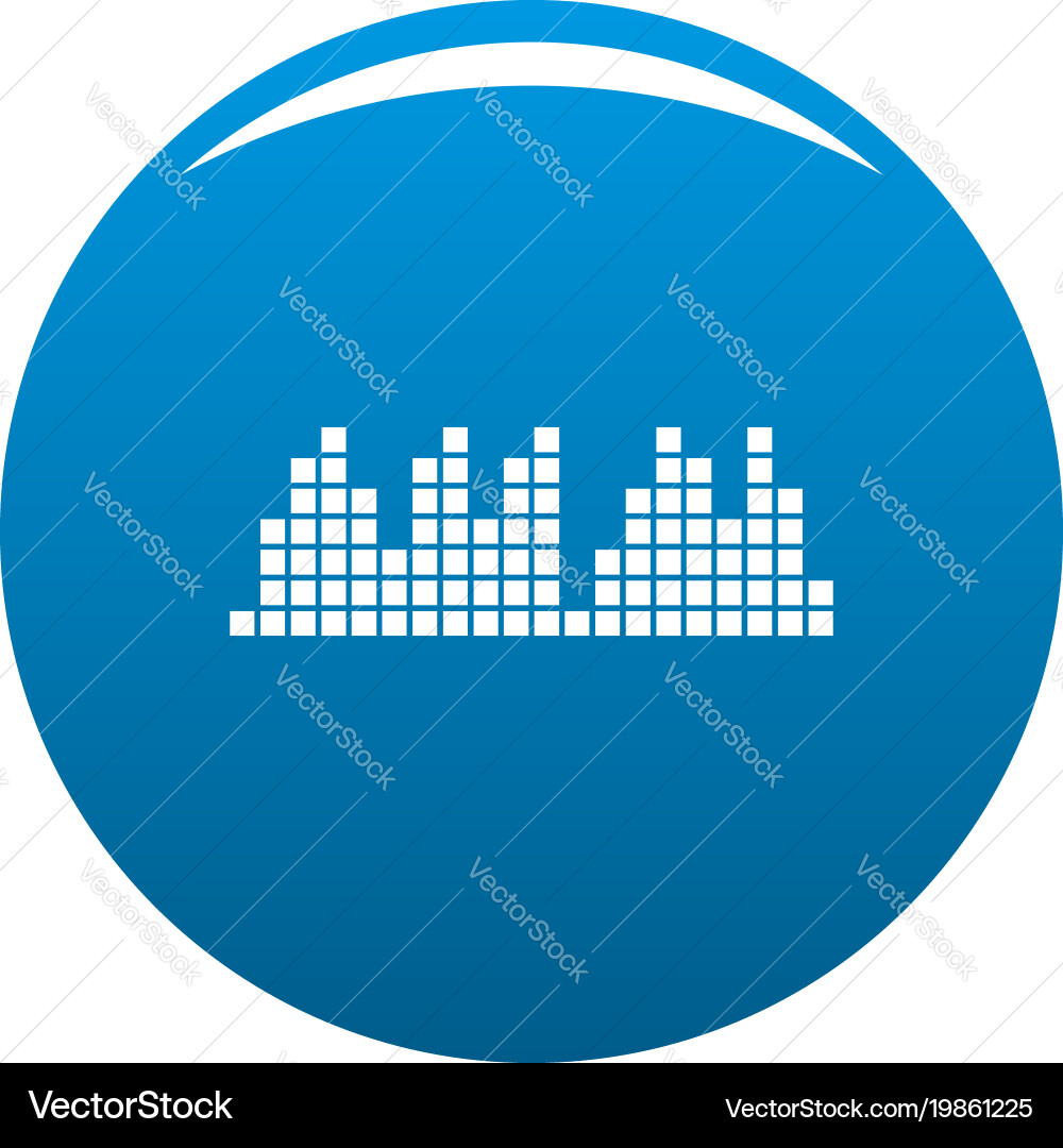 Equalizer play radio icon blue Royalty Free Vector Image
