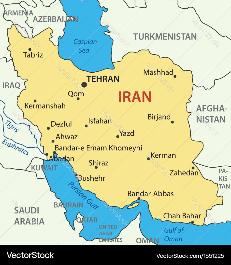 Islamic republic of iran - map Royalty Free Vector Image Islamic republic of iran - map Royalty Free Vector Image