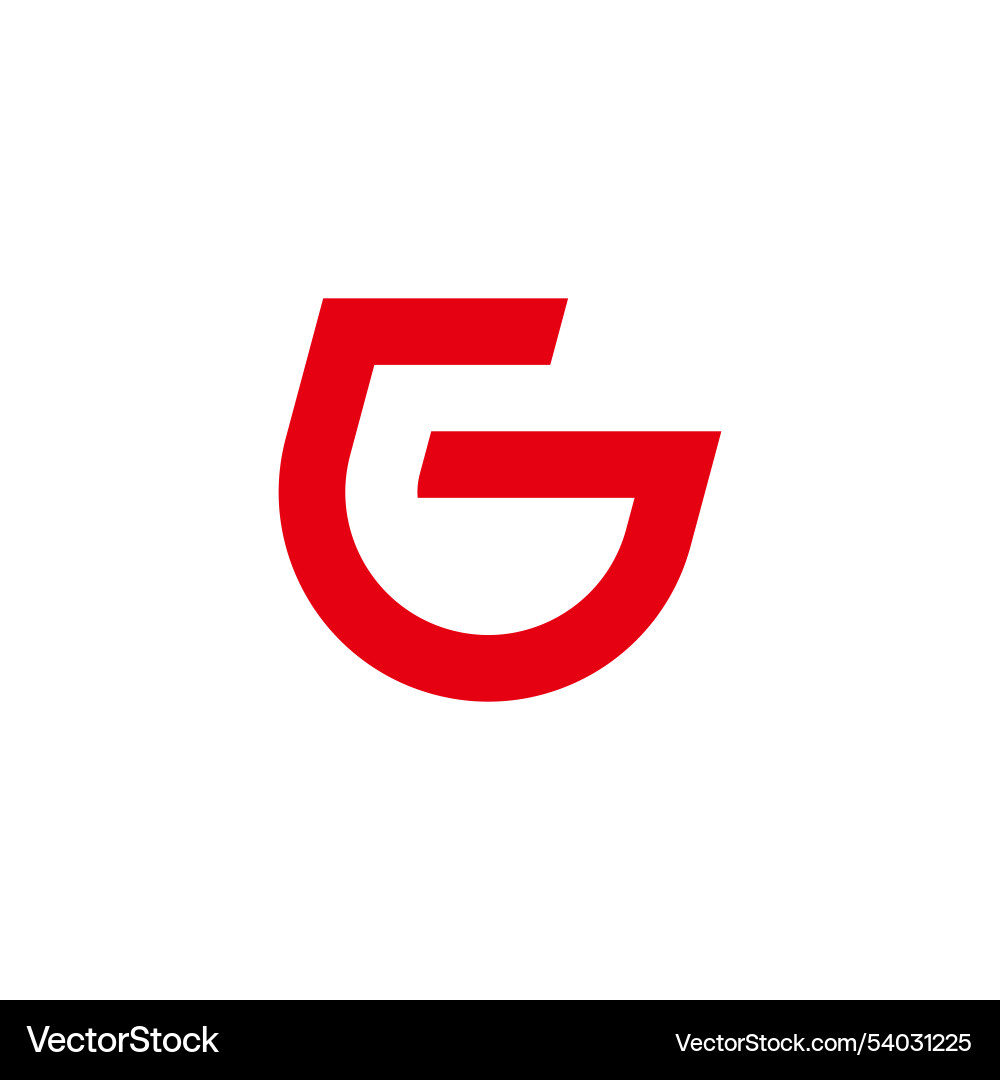Letter g simple red motion logo Royalty Free Vector Image