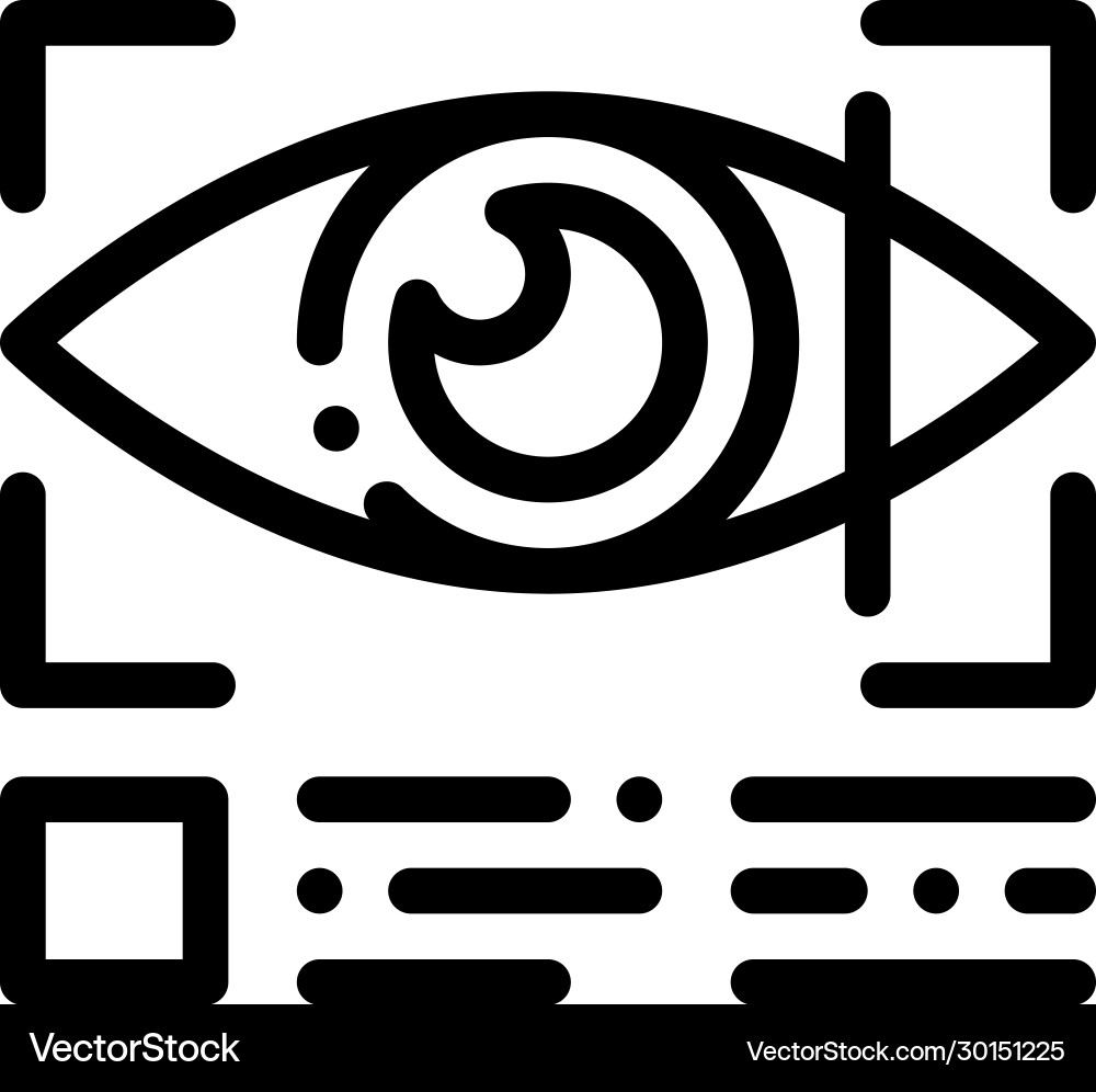 Medical eye research outline Royalty Free Vector Image