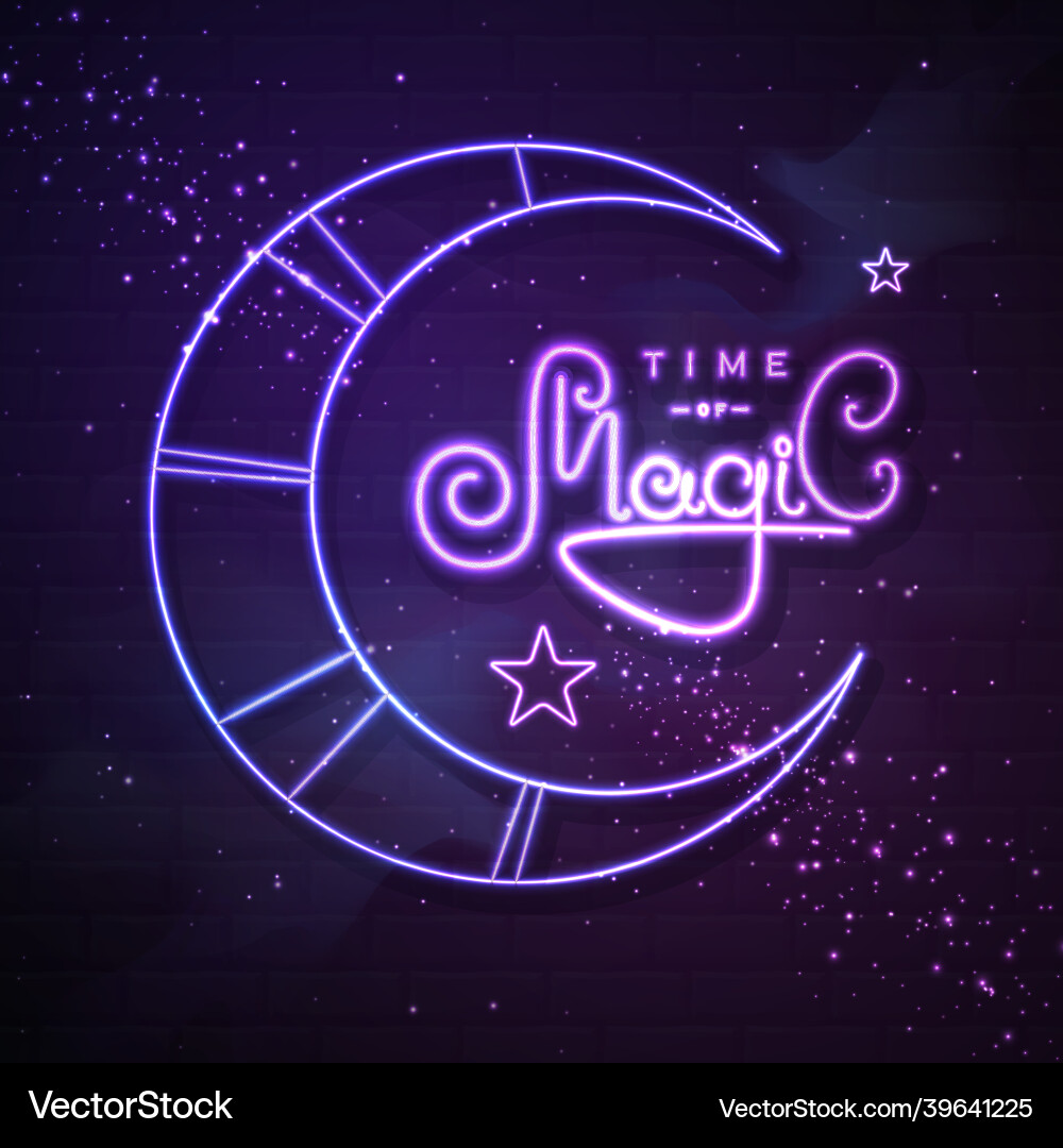 Modern magic witchcraft neon typography sign Vector Image