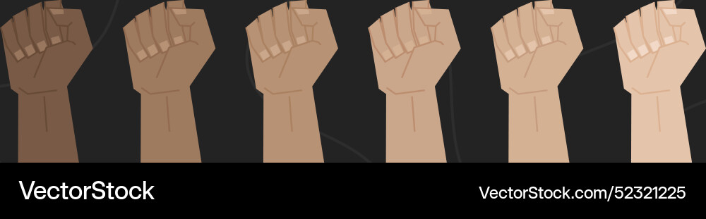Multiracial raised fists concept Royalty Free Vector Image