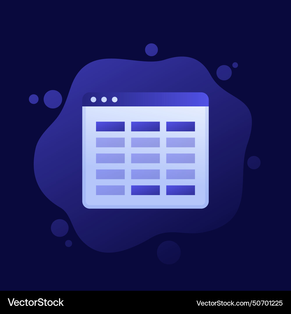 Online spreadsheet editor icon design Royalty Free Vector