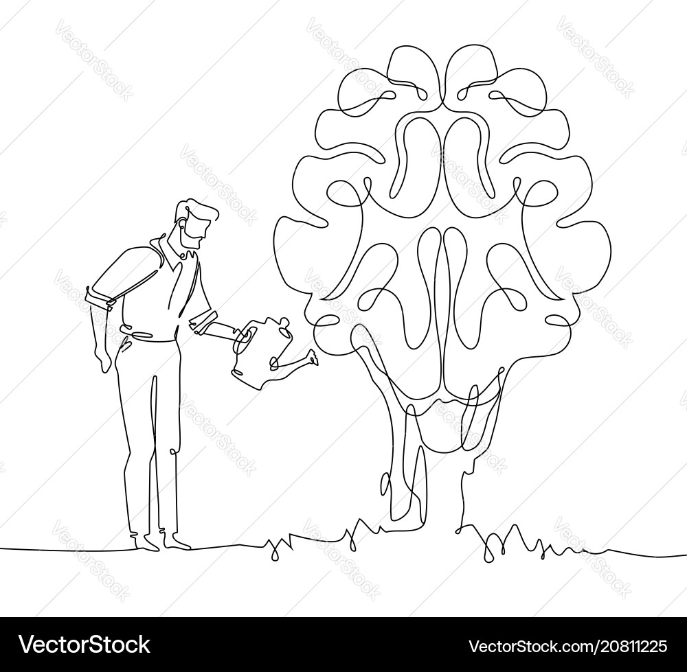 Personal development - one continuous line design Vector Image