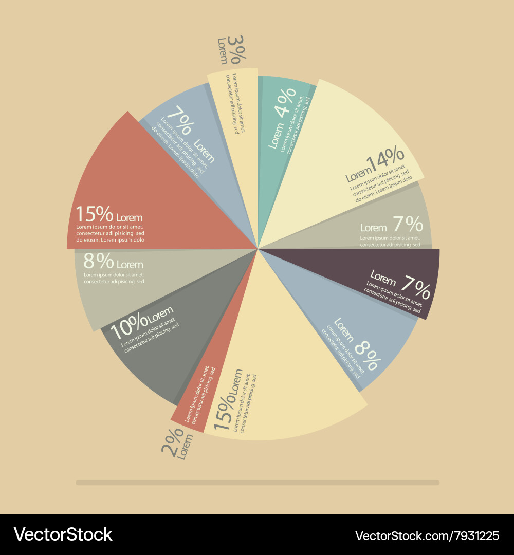 Pie chart for documents and reports infographic Vector Image