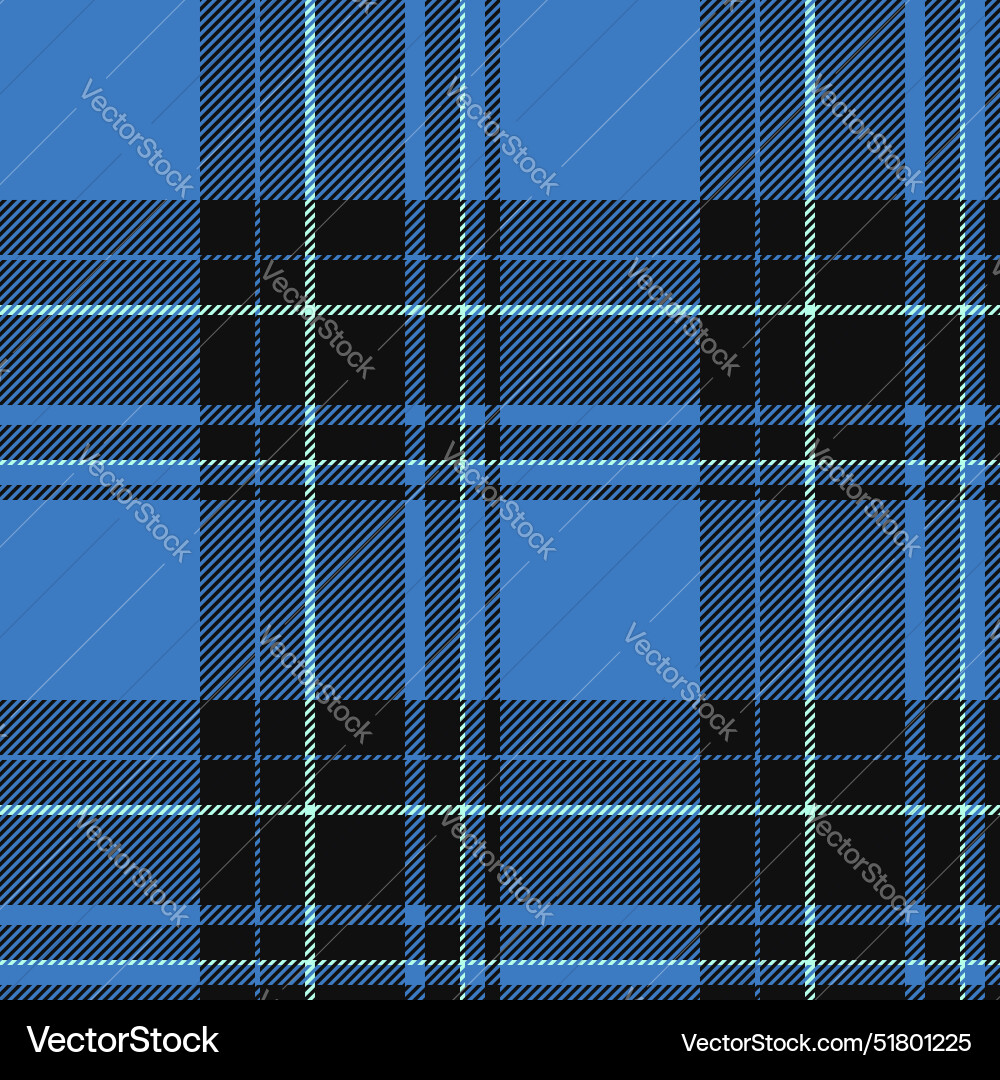 Plaid seamless pattern in blue check fabric Vector Image