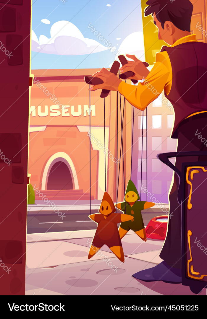 Street puppet theater performance Royalty Free Vector Image