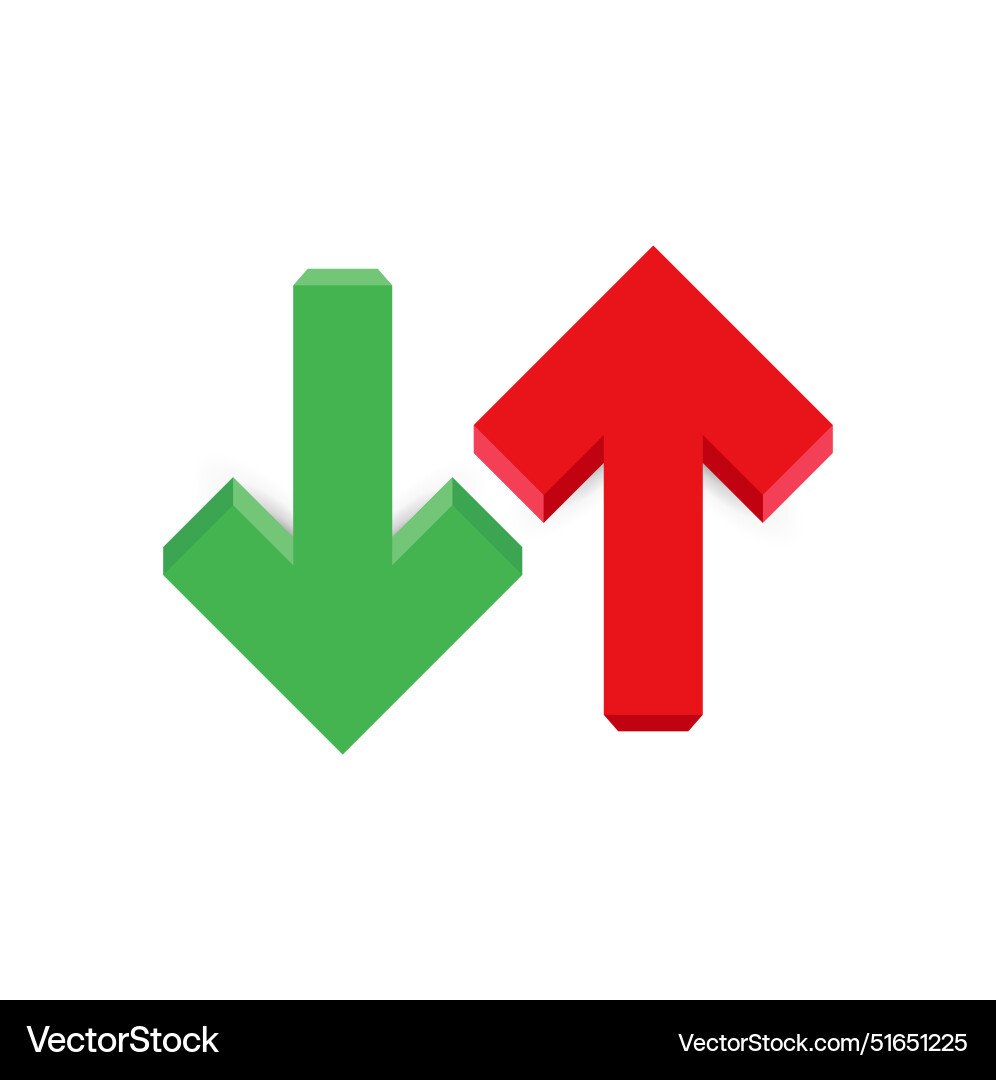 Up and down green red arrows Royalty Free Vector Image