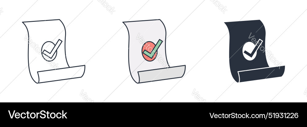 Check document icon symbol isolated on white Vector Image