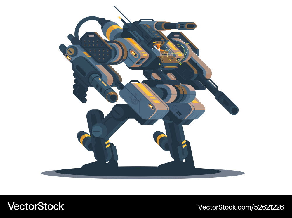 Futuristic combat mecha Royalty Free Vector Image