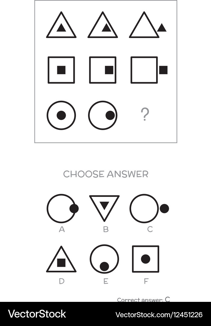 Geometric IQ Test - Shape Puzzle Royalty Free Vector Image