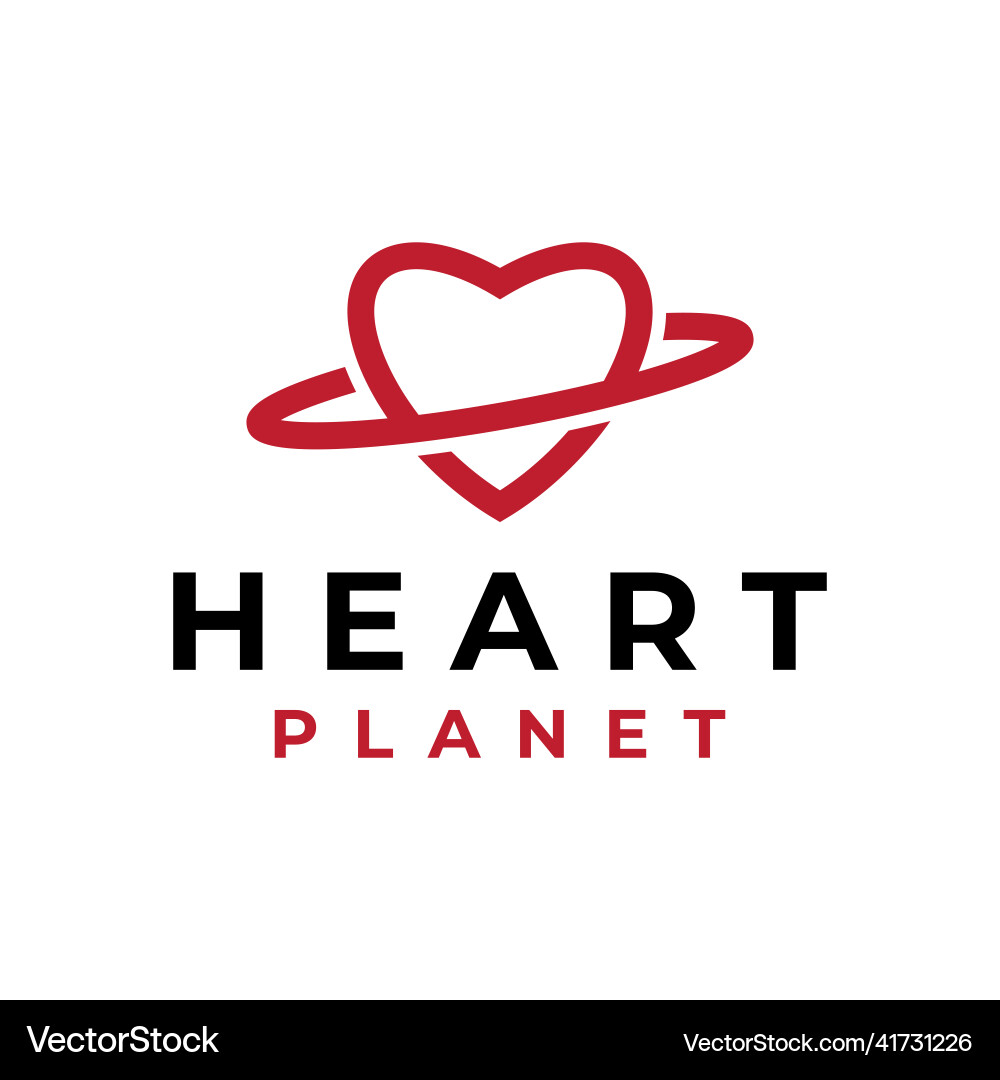 Heart Planet Logo - Modern & Abstract Vector Image
