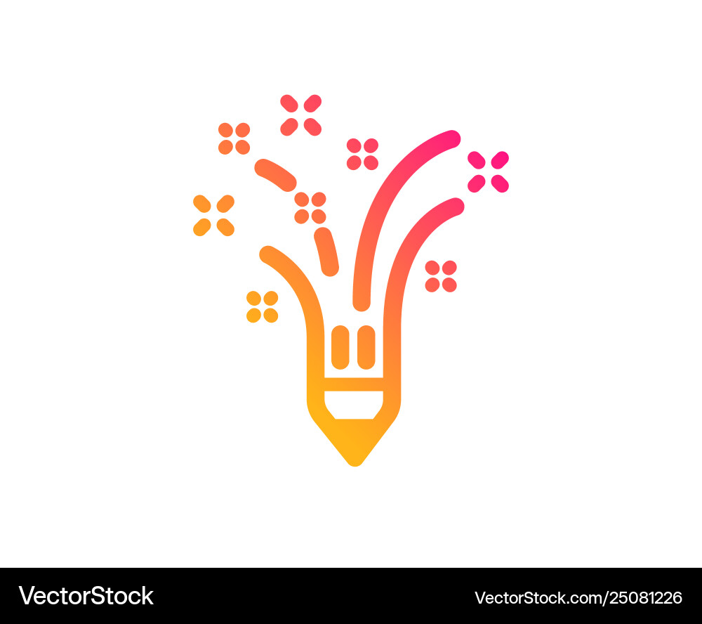 Inspiration icon creativity pencil sign Royalty Free Vector