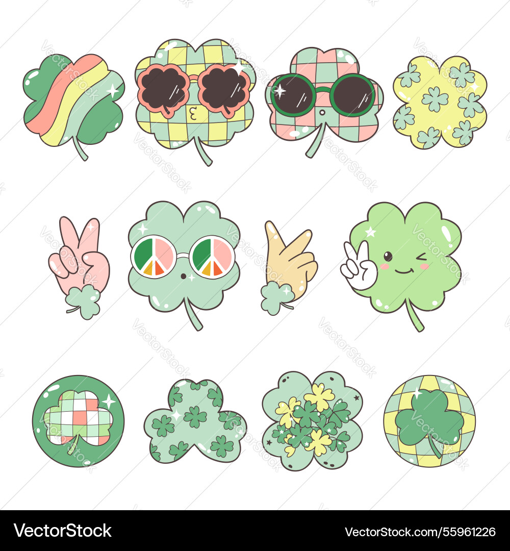 Patrick s day celebration with retro shamrock Vector Image