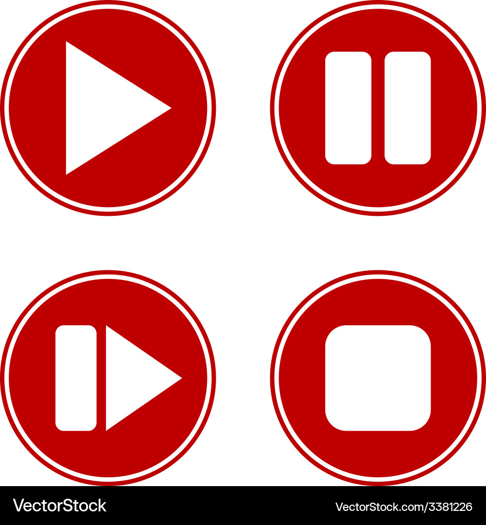 Play Pause Stop Media Controls Royalty Free Vector Image
