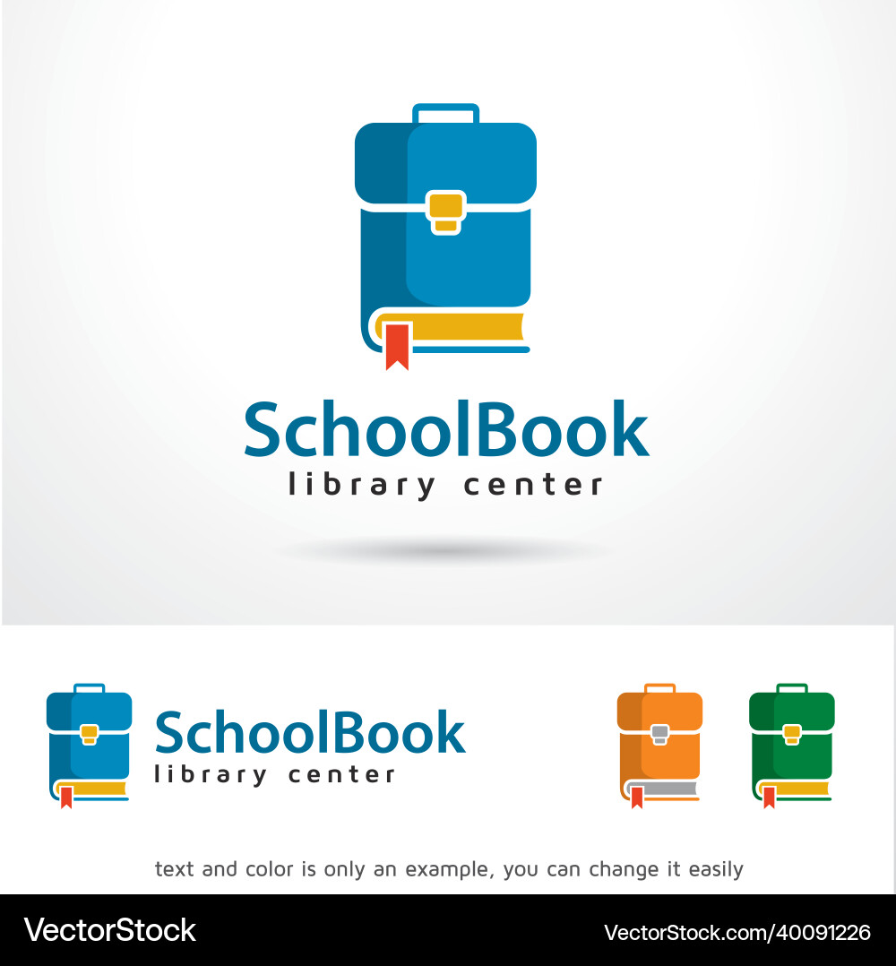 Schulbuch Logo Vorlage Lizenzfreies Vektorbild