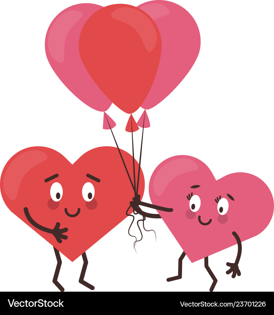 Süße Herzen in Liebe Cartoons Lizenzfreies Vektorbild