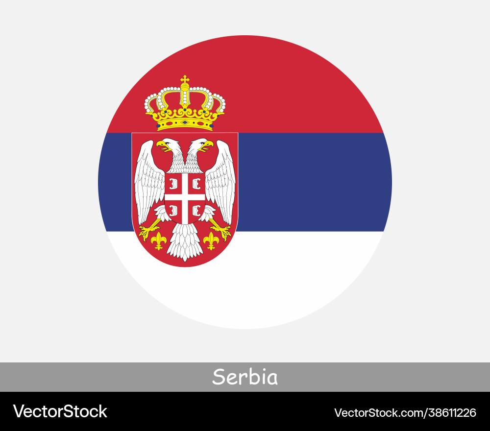 Serbia round circle flag Royalty Free Vector Image