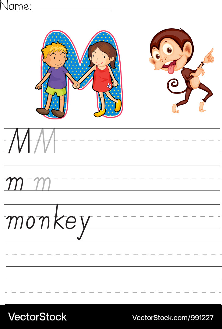 Alphabet worksheet Royalty Free Vector Image - VectorStock